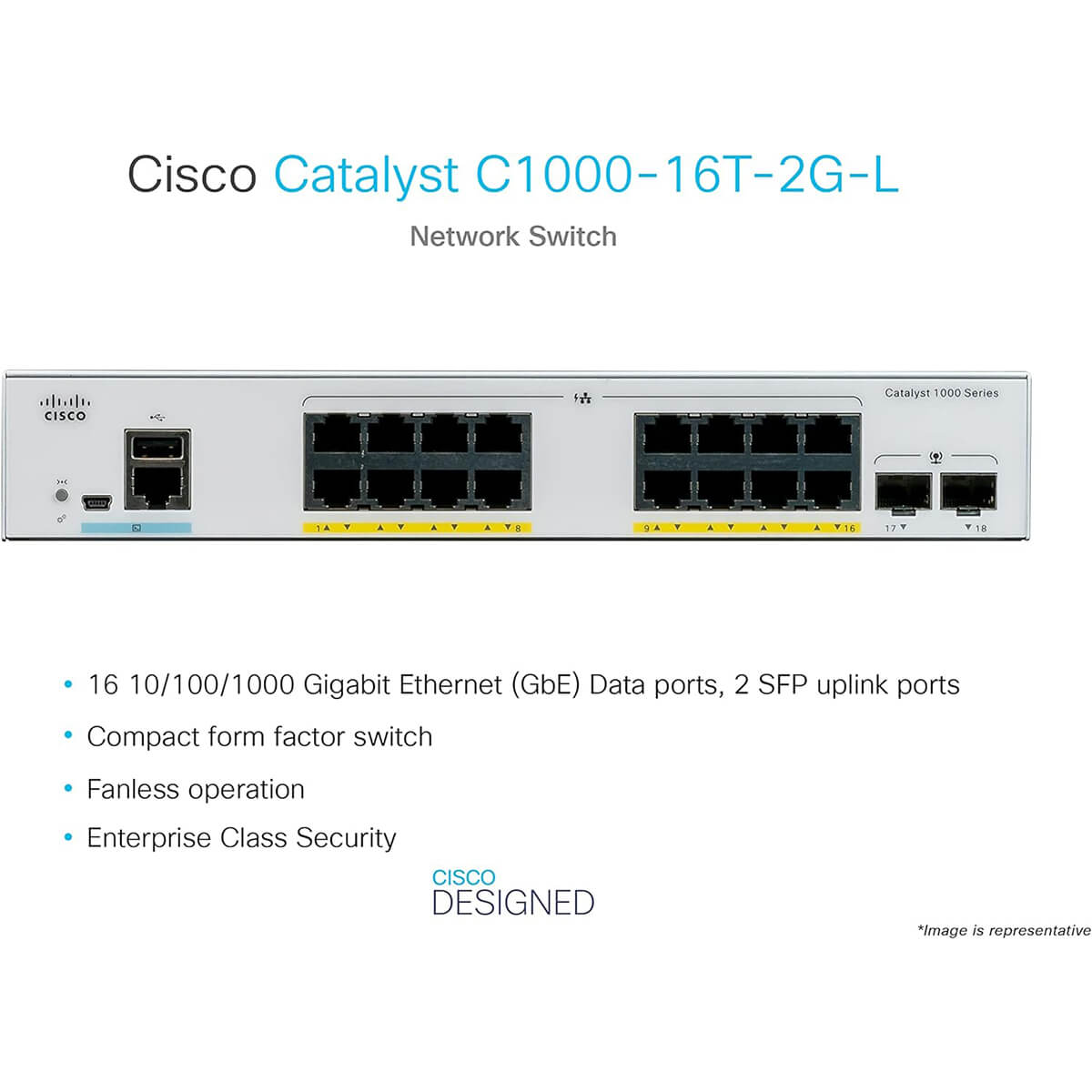 Switch Cisco C1000-16T-2G-L