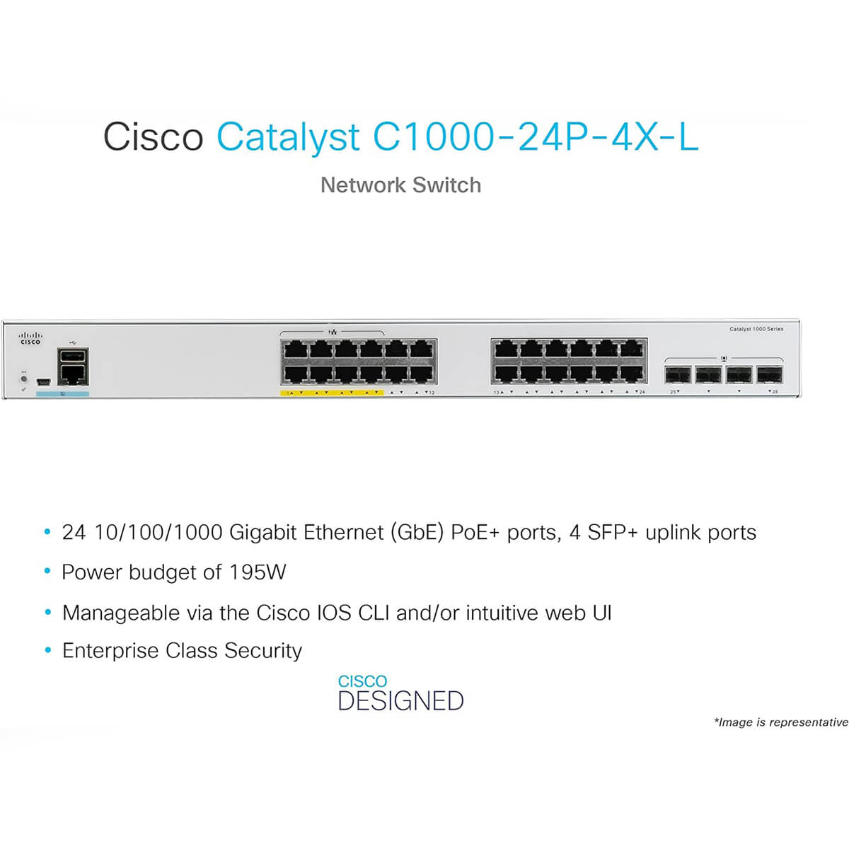 Switch Cisco C1000-24P-4X-L Giá Tốt, Bảo Hành CHính Hãng